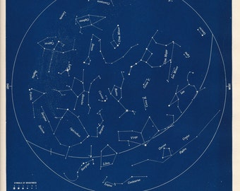 Antique star chart | Etsy