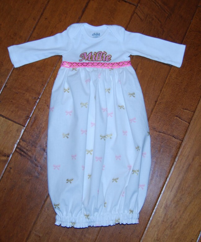 Newborn Layette gown Infant layette gown by PamelaAnneCreations Newborn Layette gown Infant layette gown by PamelaAnneCreations