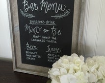 Unique chalkboard bar menu related items | Etsy