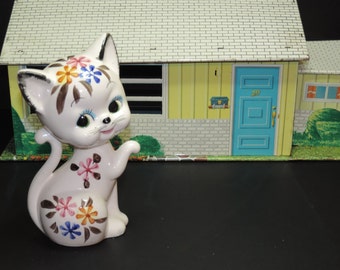 Painted ceramic cat | Etsy