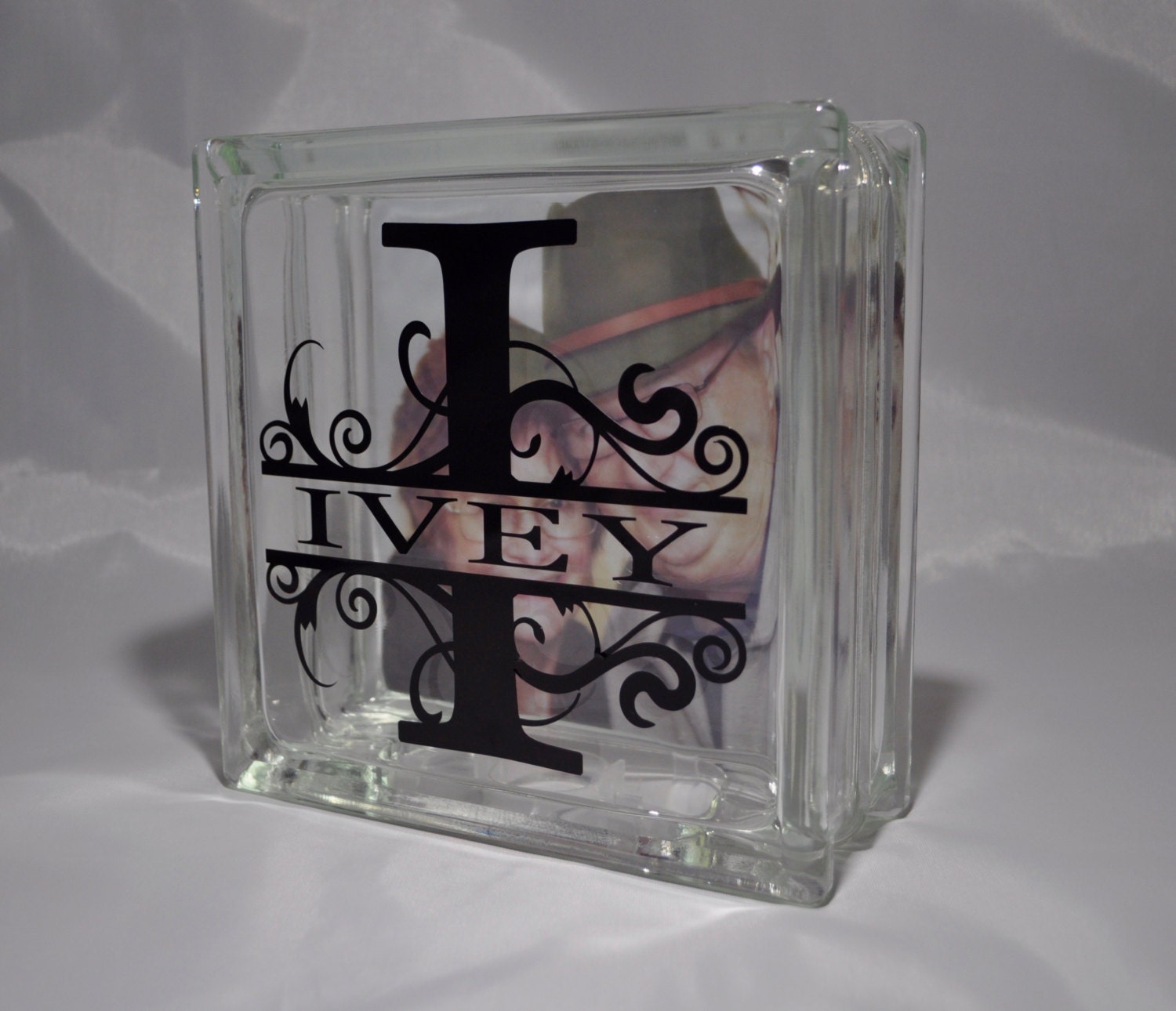 Monogram Glass Block Personalized Customized Wedding