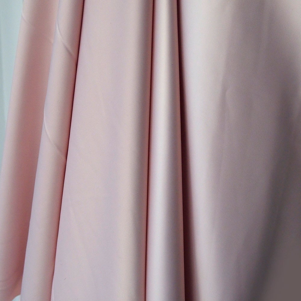 soft pink polyester satin fabric poly spandex heavy Duchess