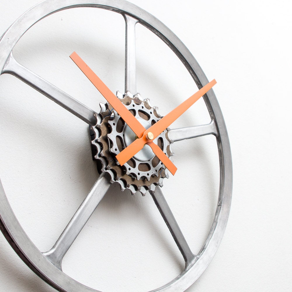 Unique Bike Wall Clock Industrial Wall Clock by ClockLight