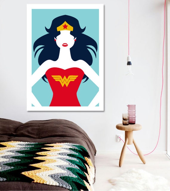 Items similar to WONDER WOMAN, kids room decor on Etsy