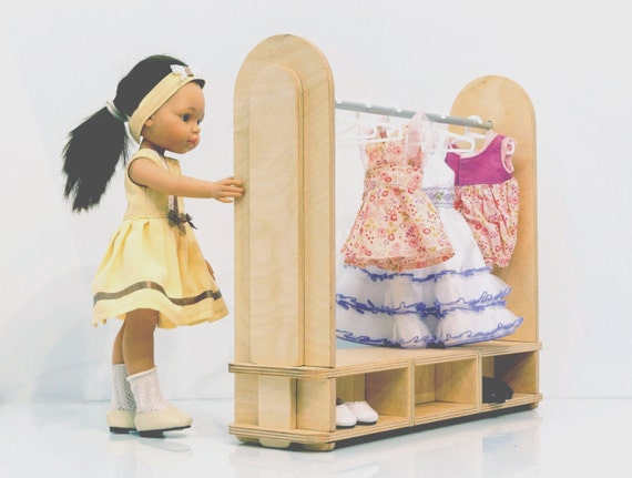 Items similar to Wooden Clothing Rack for doll 12 ". Scale 1/6. Eko ...