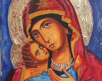 Abstract virgin mary | Etsy