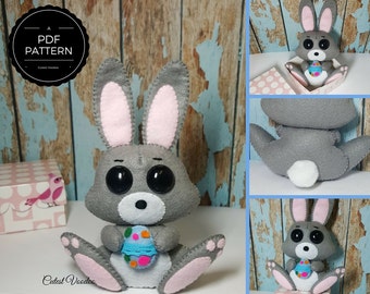 Easy to sew felt PDF pattern. DIY Harold the Pug finger