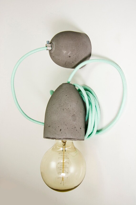 Concrete Pendant Lamp Modern Industrial Light in DARK GREY