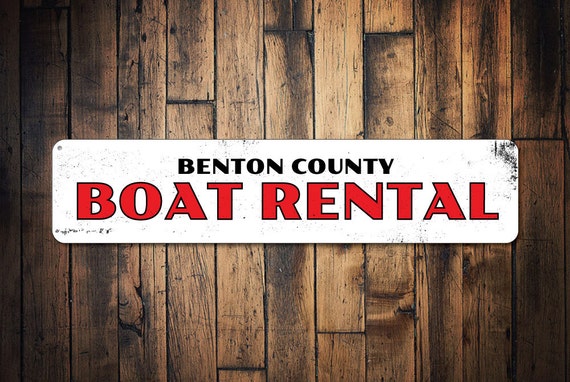 Boat Rental Sign Personalized County Name Boating Location