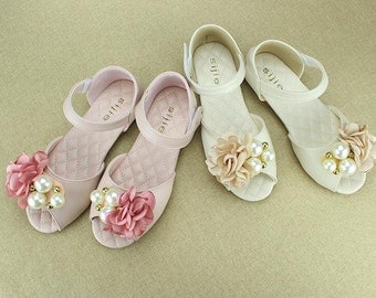 Ivory Flower Girl Shoes/ Toddler Girl Shoes/Pearl Party