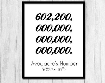 Avogadros number | Etsy