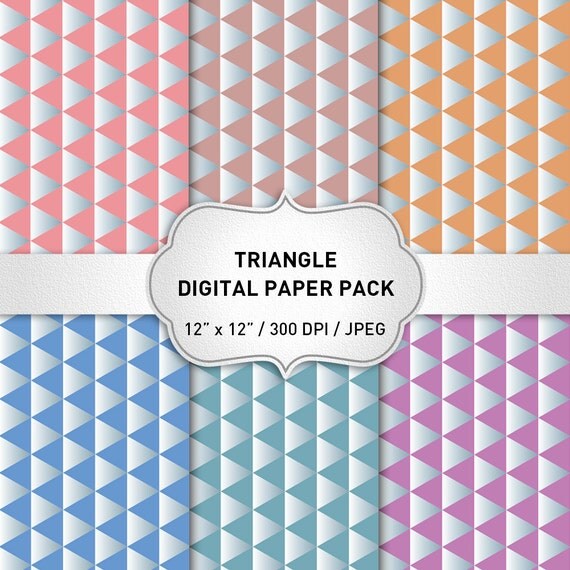 50% OFF Triangle Digital Paper Geometric Digital by KlampDesign