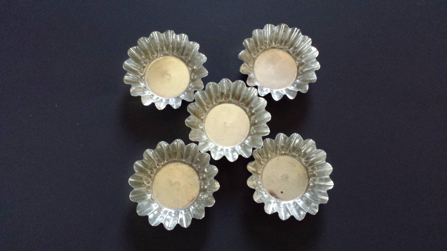 5 Vintage Tin Molds Baking Molds Metal Tart Molds Candy Molds Soap