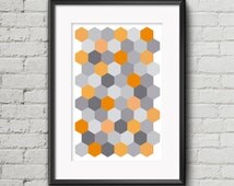 Popular items for orange wall art on Etsy
