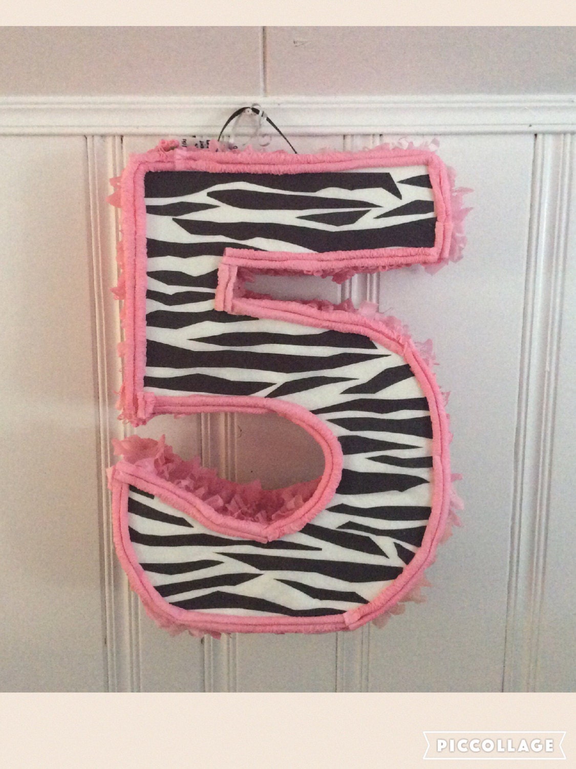 Zebra print number pinata by CustompinatasbyKIM on Etsy