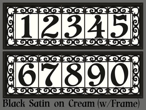 House Numbers Address Tiles Set With Frame by MalibuTileWorks