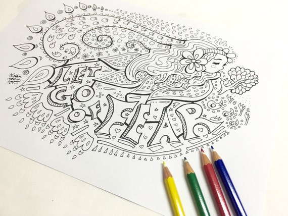 Let Go of Fear Coloring Page Adult coloring page Art Therapy