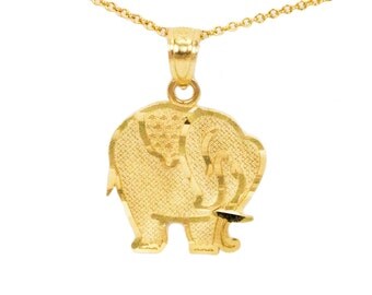 Gold Elephant Necklace 14kt Gold Filled Chain