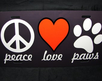 Peace sign dog tag | Etsy