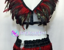 Unique red feathers related items | Etsy