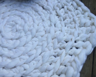 Chunky Rug Chunky Knit carpet Giant knit throw Jumbo knit