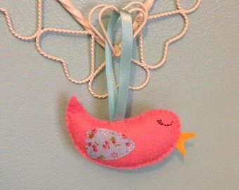 Items similar to felt bird ornament folk art decoration on Etsy