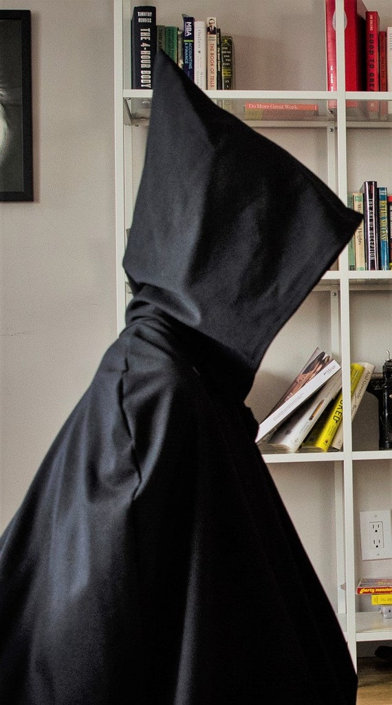 Black Cloak with Pointed Hood