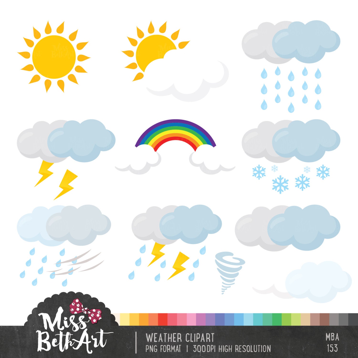 Weather Clipart Instant Download