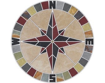 Compass rose tile | Etsy