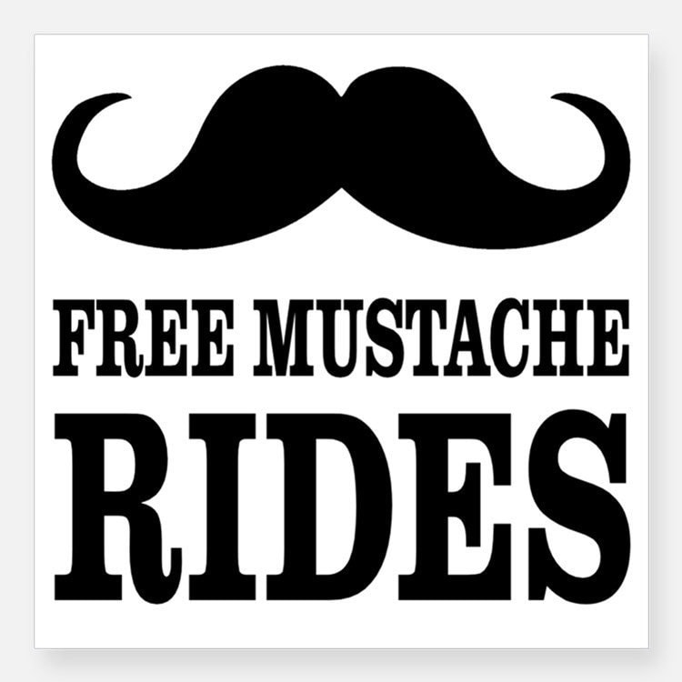 Free Mustache Rides stickers