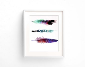Feather poster | Etsy