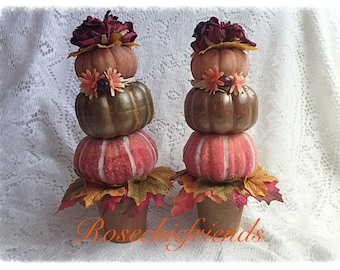 Stacked pumpkins | Etsy