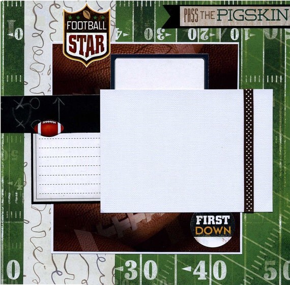Football Star Premade Scrapbook Page by SusansScrapbookShack