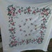 Vintage White with Red Roses Tablecloth by thecherrychic on Etsy