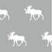 Moose Fabric Moose / Grey Custom Fabric By Little Arrow