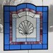 Colwyn Bay blue Beveled seashell cluster Stained Glass Panel