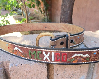 Mexican leather belt | Etsy
