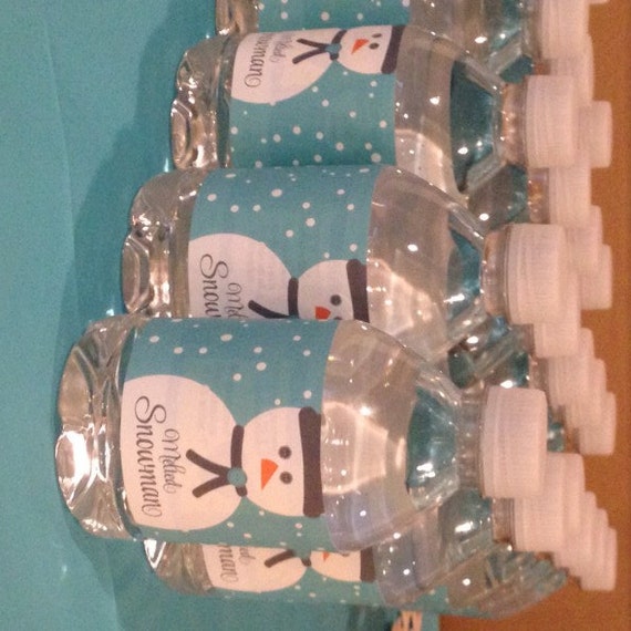 Melted Snowman Water Bottle Label - DIY Digital Files - Baby It's Cold ...