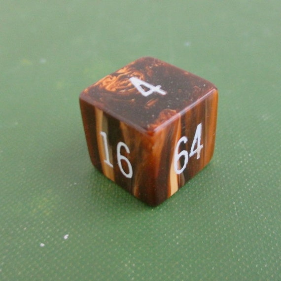Bakelite Backgammon Doubling Cube - Vintage Marbled Brown
