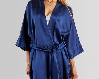 Bamboo jersey robe lavender knit robe ready by RusalkaLingerie