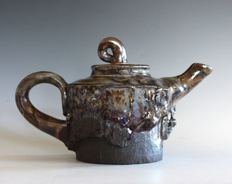Hana Teapot Hand Carved Stoneware Teapot by ocpottery on Etsy