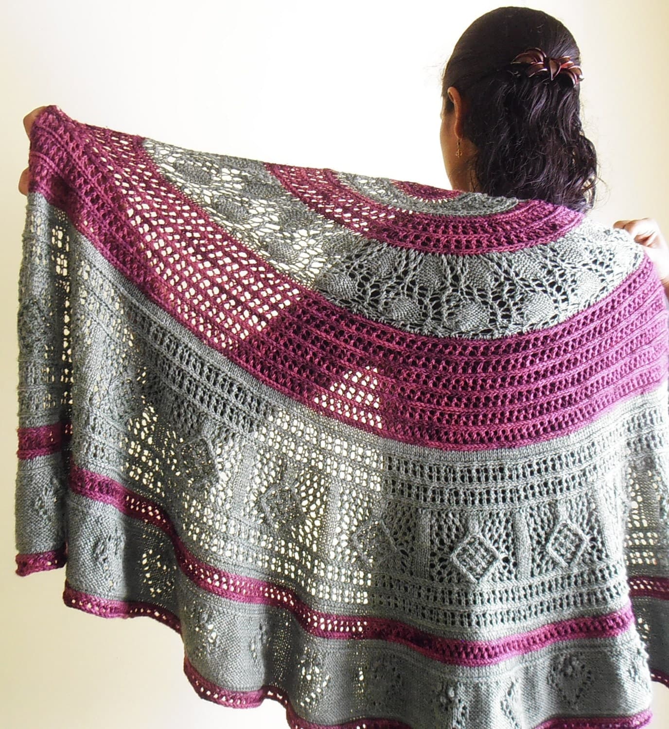 Semi circular shawl Knitting pattern by CraftStruck on Etsy