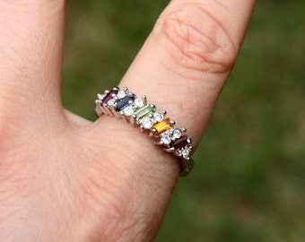 Multi gemstone ring | Etsy