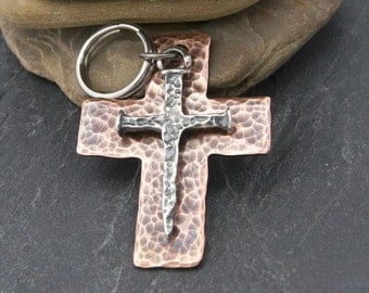 Cross keychain | Etsy