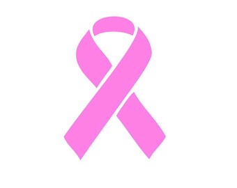 Pink ribbon decal | Etsy