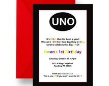 Unique uno invitation related items | Etsy