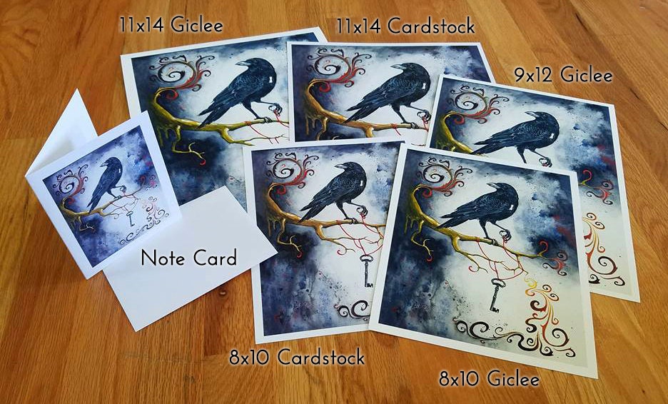 Heart Strings & Raven Wings: Fine Art Bird by ClockworkArtShop