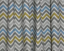Popular items for blue chevron curtain on Etsy