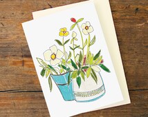 Unique flower pot card related items | Etsy