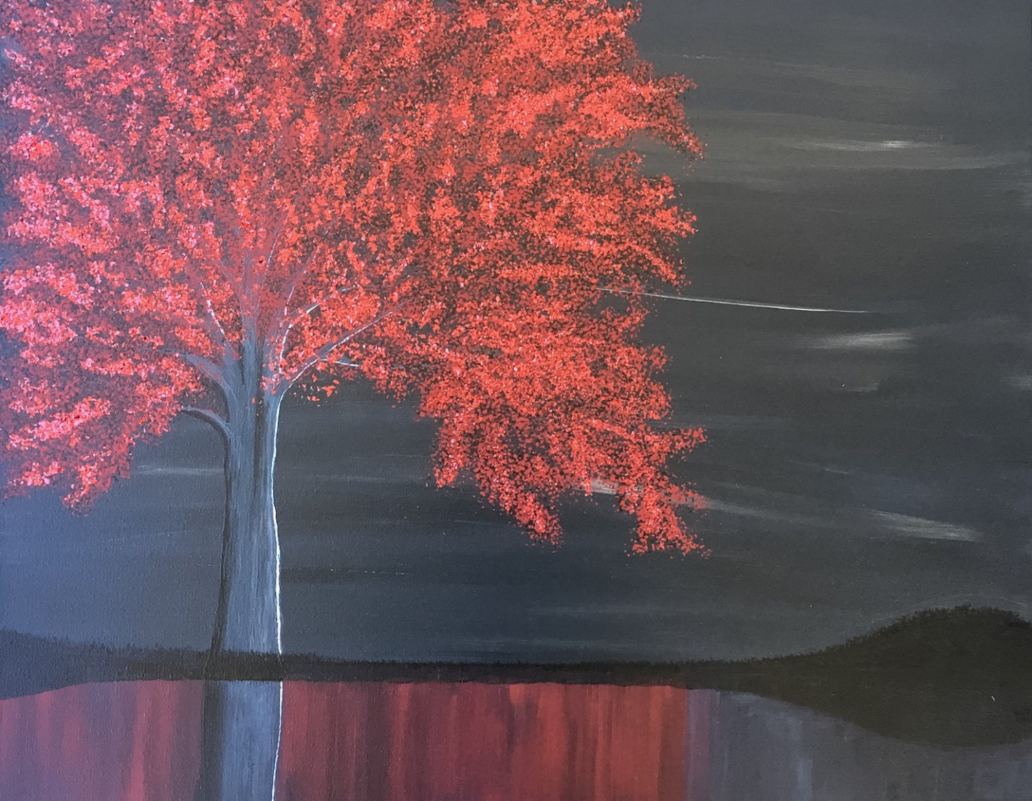 Abstract Art Monochromatic Tree Landscape Wall Art